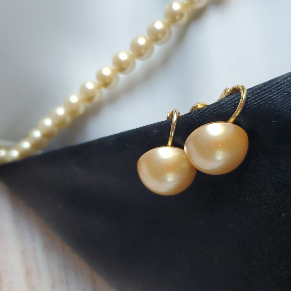 Vintage 1950's Marvella Pearl Necklace & Earrings Set - Gem